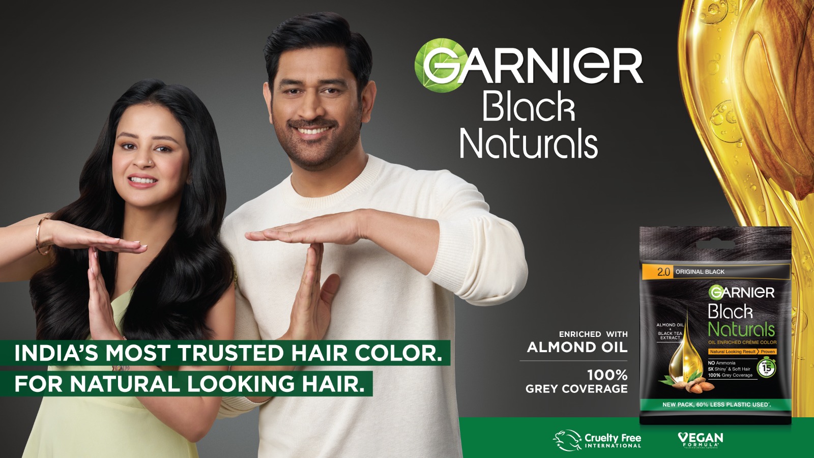 Garnier Black Naturals Teams Up with MS Dhoni and Sakshi Singh Dhoni to Build the New Symbol of ...